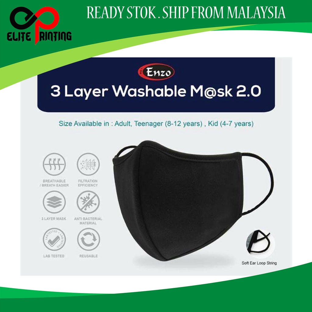 [Ready Stock] Face Mask ENZO 3 layer superb quality TEBAL | Shopee Malaysia