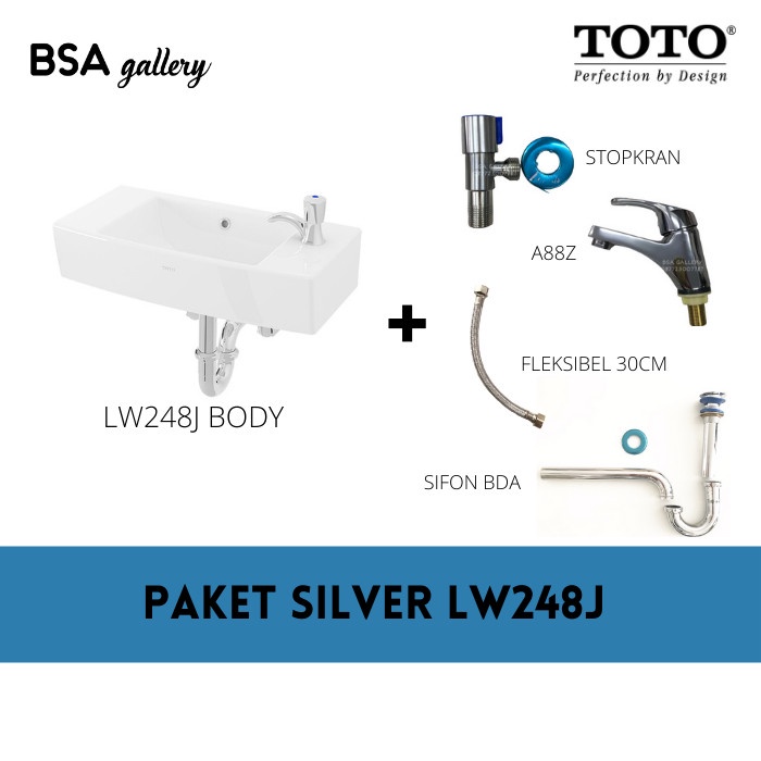 Wastafel TOTO LW248J SET PACKAGE SILVER / LW 248 J / WASHTAFEL TOTO COMPLETE SET | Shopee Malaysia
