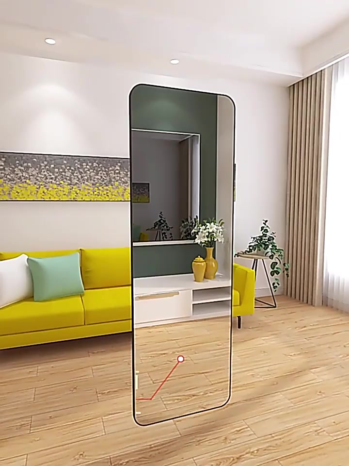 Standing Long Mirror Home decor Full-length mirror fillet Cermin Stand ...
