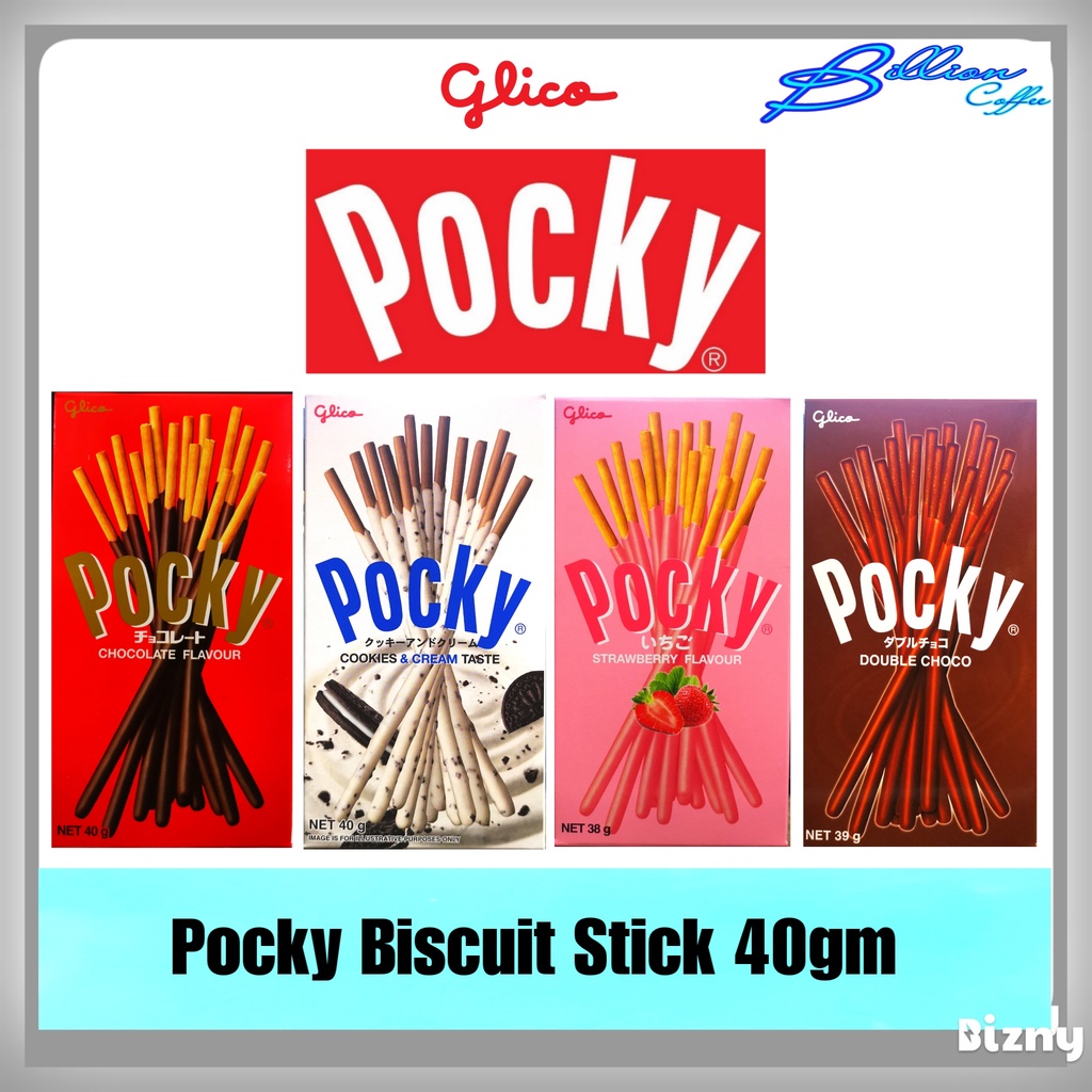BC Glico Pocky Biscuit Stick 40gm Double Choco Flavour Cookies & Cream ...