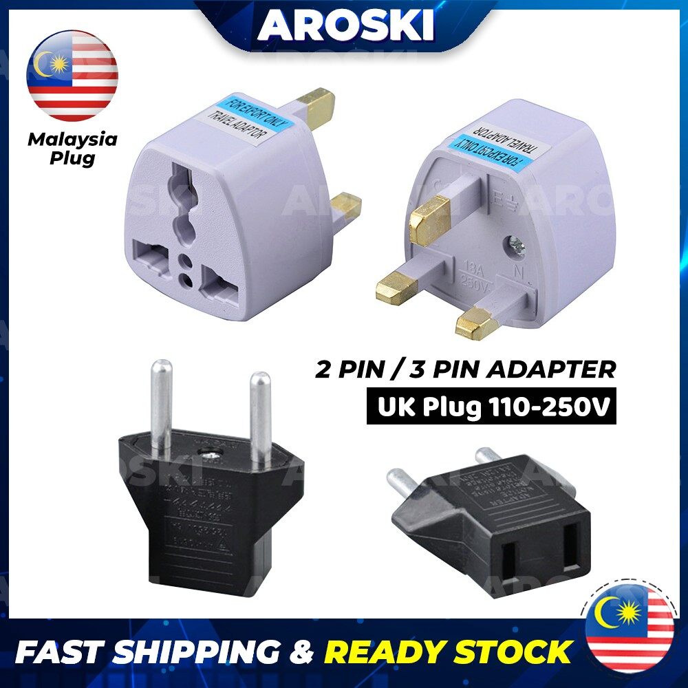 AROSKI Malaysia Universal 3 Pin Plug Adaptor 3 Pin UK Multi Pin To ...