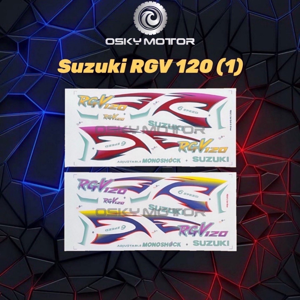 Suzuki RGV 120 (1) Body Sticker - Gold-Silver / Blue | Shopee Malaysia