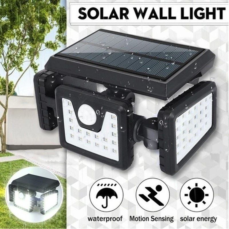 100/74/LED Solar PIR Motion Sensor Light, 3 Sides Illumination Wireless ...