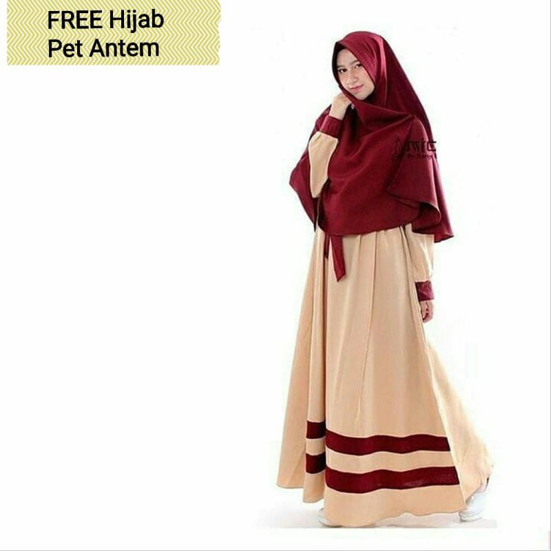 MERAH Baju Gamis DRESS SYARI Busui Wedding Invitation Uniform Model ...
