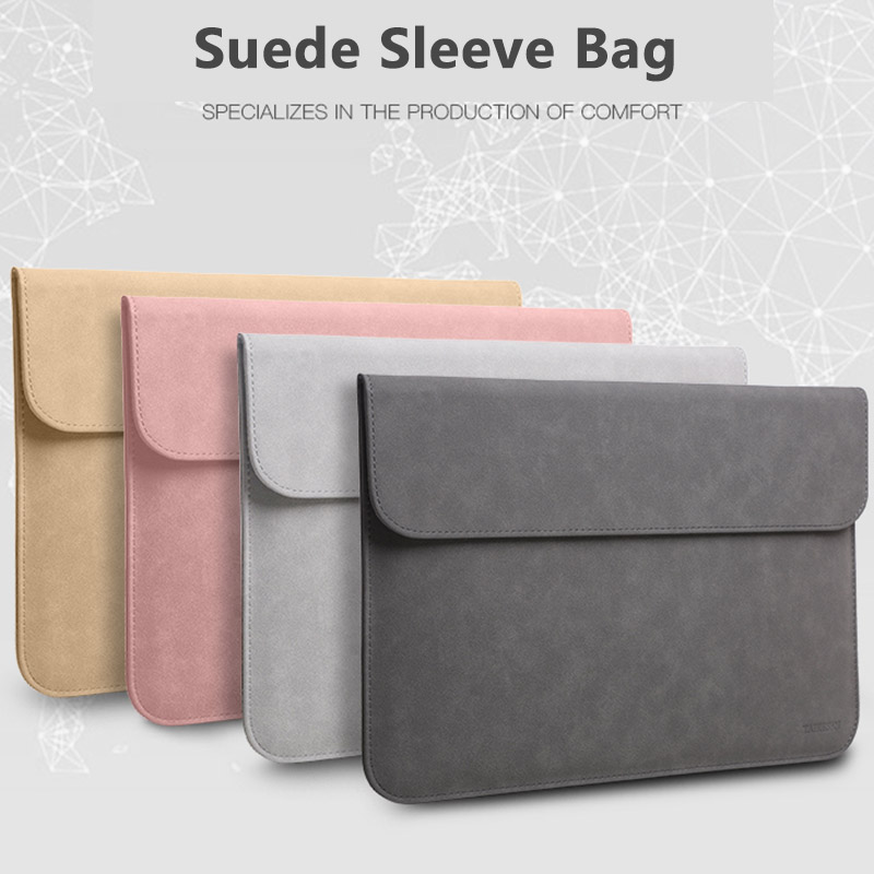 2 in 1 Soft Suede Laptop Sleeve Bag waterproof Cover for notebook Pro ...