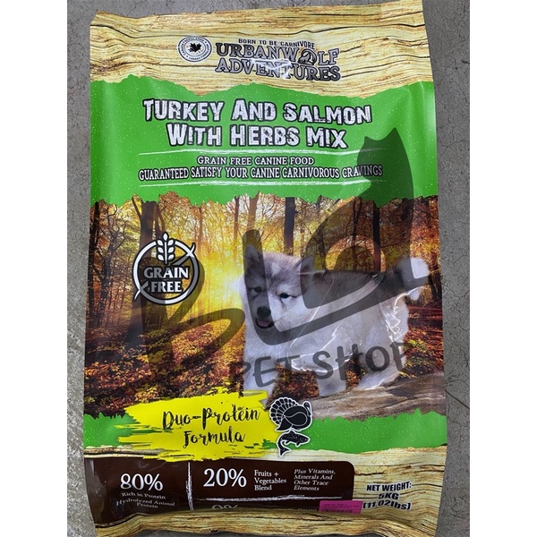 Urbanwolf Adventures Dog Food For Puppy 5kg (Turkey & Salmon with Herbs ...