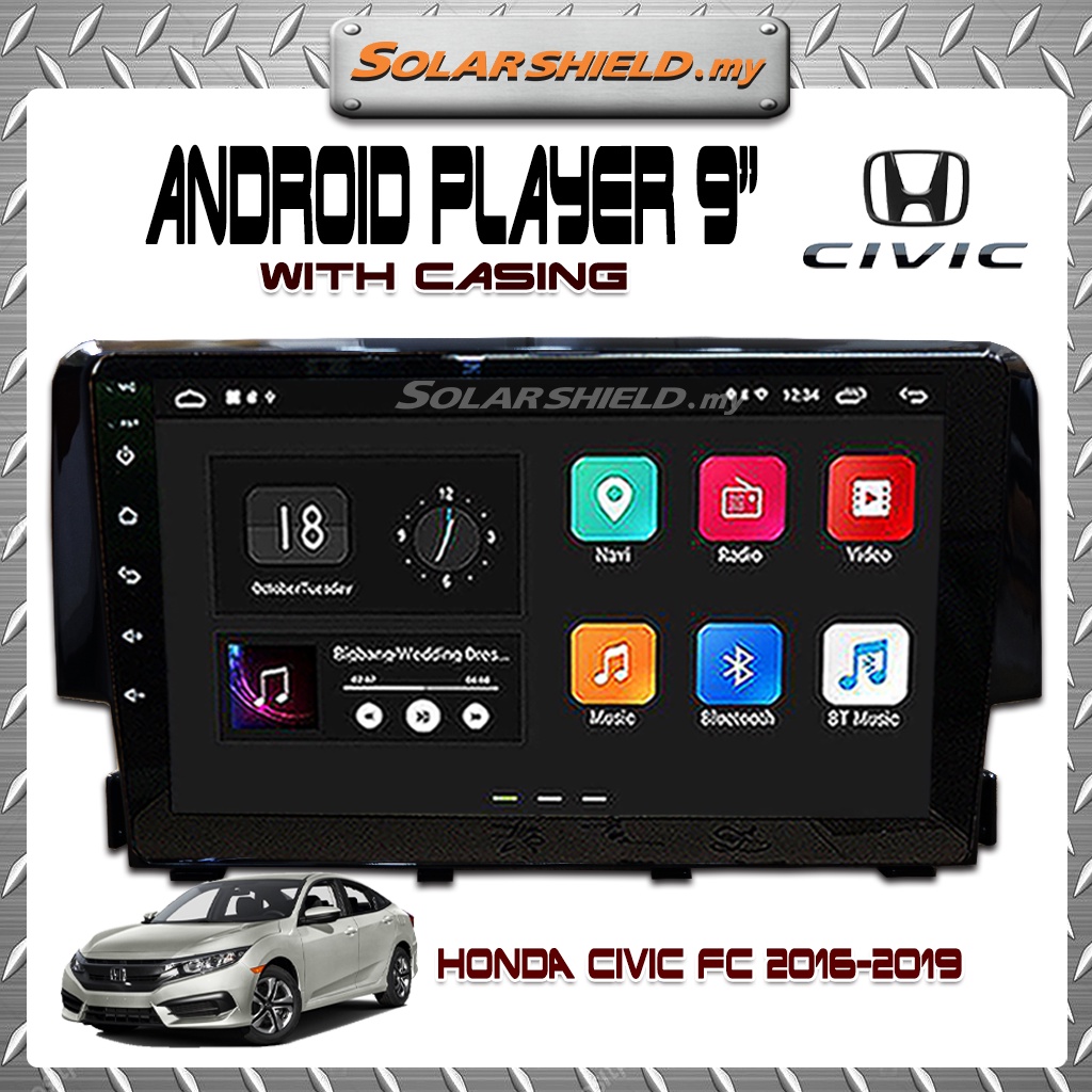 Honda Civic 2016 9'' Android Player GPS Waze Android 8.1 Wifi GPS Touch ...