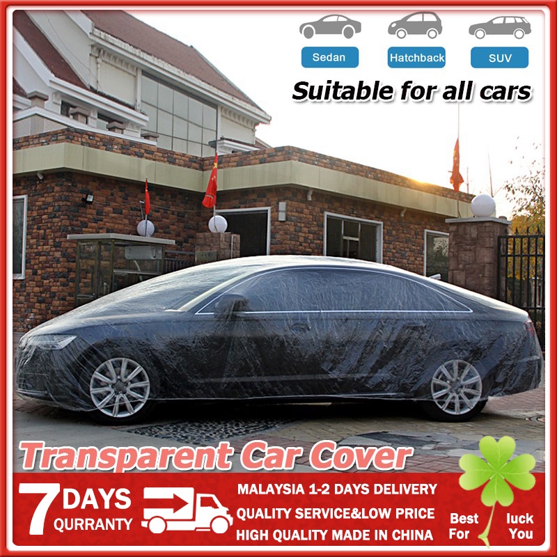 Any vehicle type Transparent Car Cover Car Plastic Body Cover Penutup ...