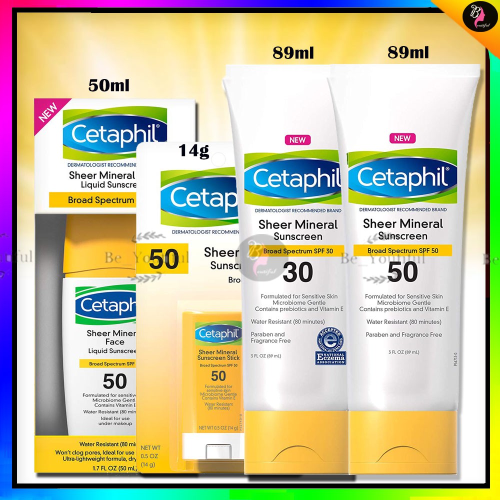 Cetaphil Sheer Mineral Sunscreen Liquid Lotion SPF 30/50 50ml | 89ml ...
