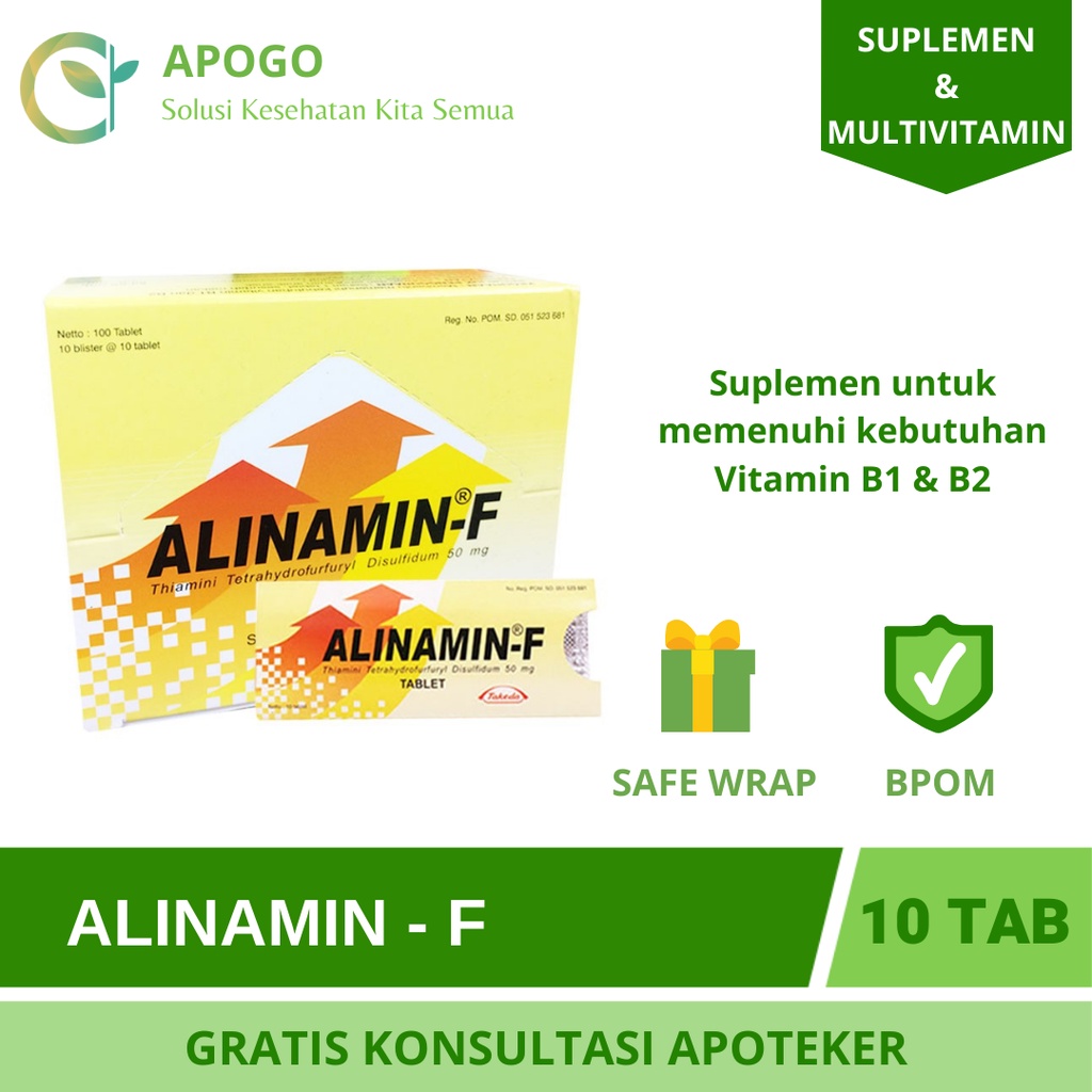Alinamin F MULTIVITAMIN B1 B2 1 STRIP Contents 10 TABLET | Shopee Malaysia