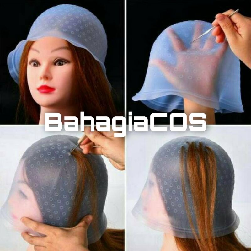 Magicap Hair Color Highlight Cap / Bleaching Highlight Cap | Shopee ...