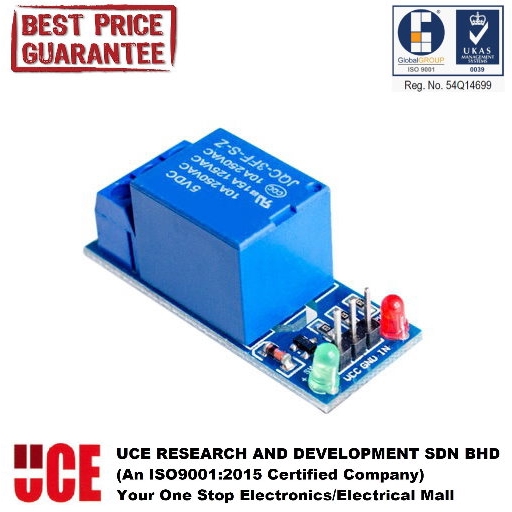 ARDUINO & RASPBERRY PI 1 CHANNEL 5V RELAY MODULE / BREAKOUT BOARD LOW ...