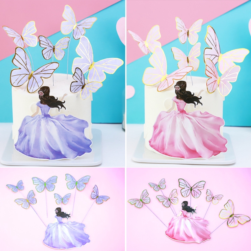 Princess & Butterfly Cake Topper/Cartoon Cake Topper/Cake Decoration ...