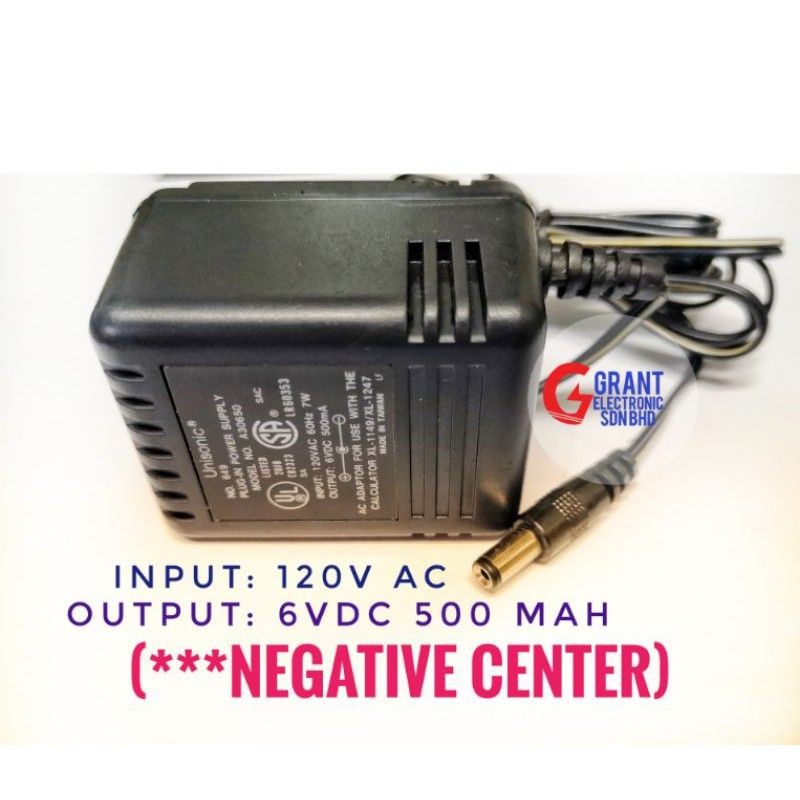 120VAC to 6V DC 500mA Power Supply - Center Negative | Shopee Malaysia