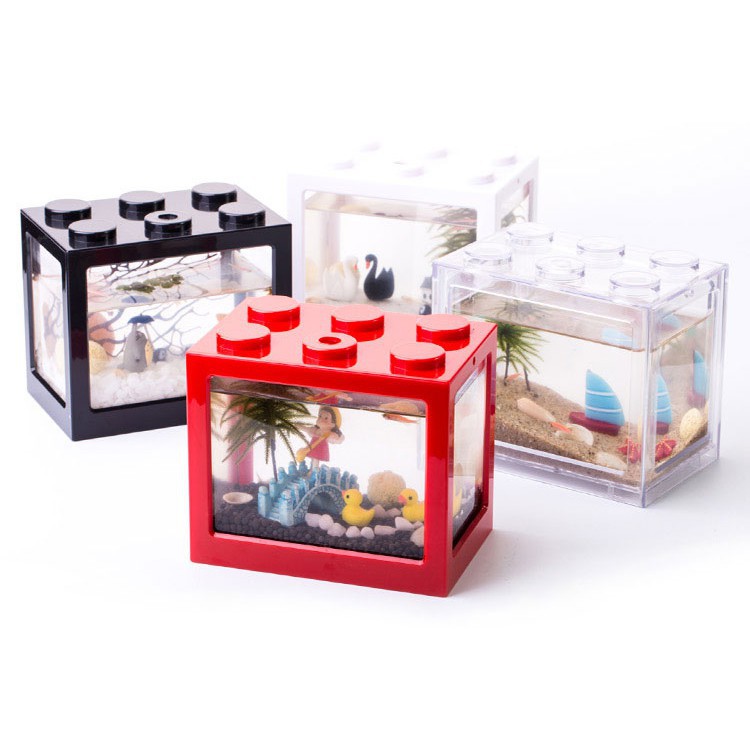 (Ready Stock) Mini Lego Betta Tank / Akuarium Ikan Laga Mini Lego Block ...