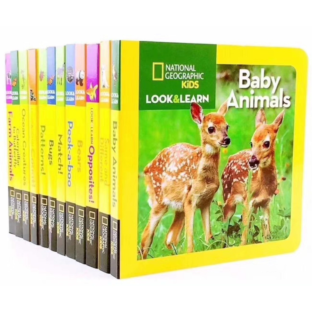 (Free BBC Video) National Geographic Kids Look and Learn 12 board books Box set | Shopee Malaysia