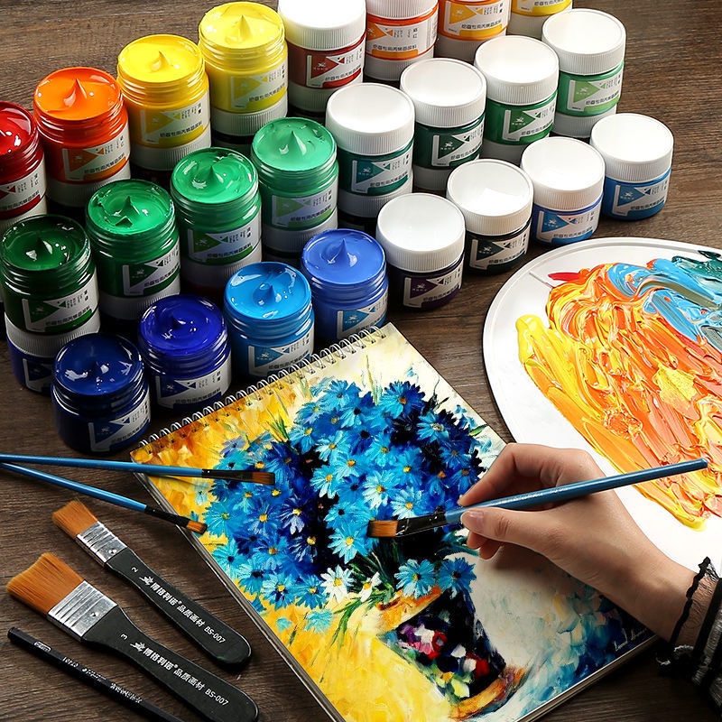 Qi acrylic paint full set of waterproof non-fading oil painting ...