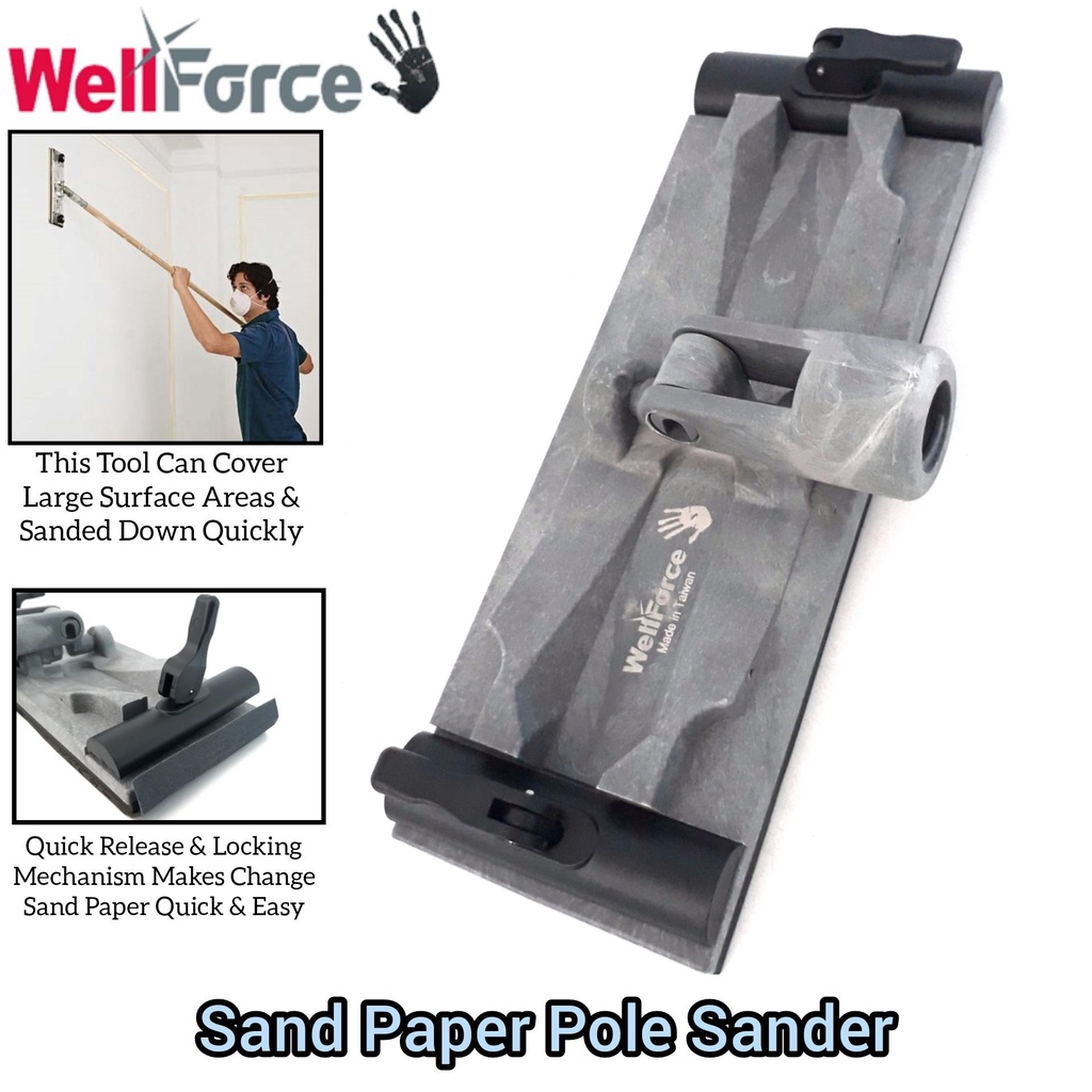 WELLFORCE HEAVY DUTY SAND PAPER POLE SANDER THREADED HOLE FOR ...