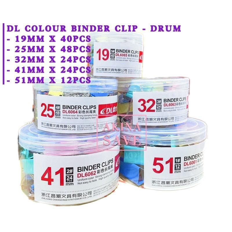 ( BEST SAVE ) DL Colour Binder Clip Paper Clips 19mm / 25mm / 32mm ...