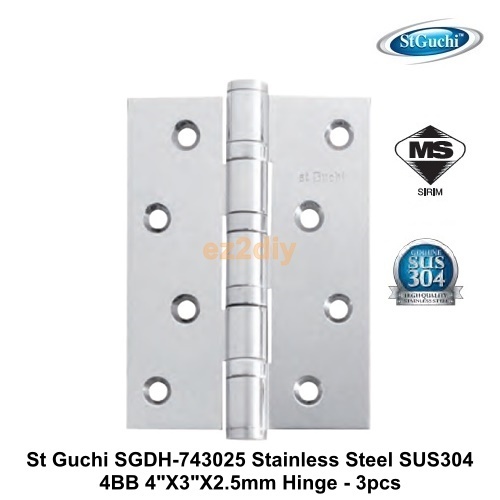 St Guchi SGDH-743025 Stainless Steel SUS304 4BB 4"X3"X2.5mm Hinge ...
