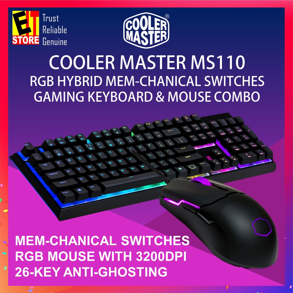 COOLER MASTER MS110 RGB HYBRID MEM-CHANICAL SWITCHES GAMING KEYBOARD ...