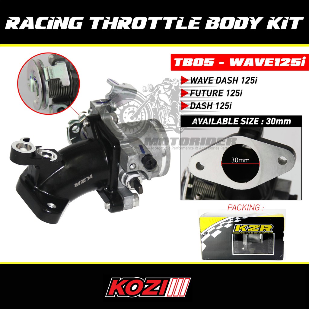 Racing Throttle body kit WAVE125i / Dash 125i /WAVE110i / EX5 Dream Fi ...
