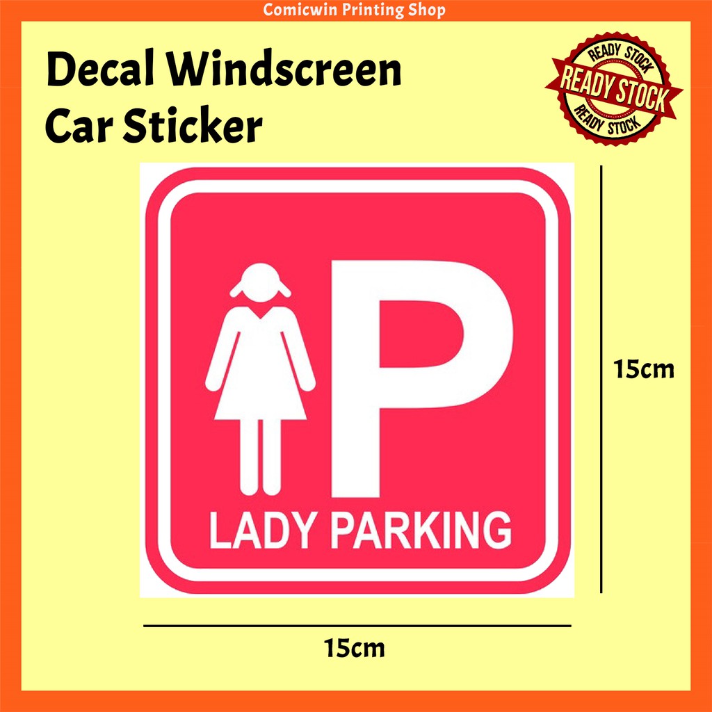 CMC903 Lady Parking Car Sticker for Windscreen (Interior Static Sticker ...