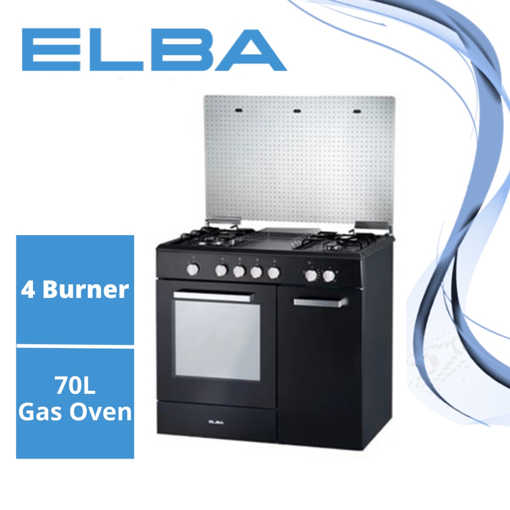 Elba Standing Gas Cooker with 4 Burner (70L ) EGC-C9704G-BK | Shopee ...