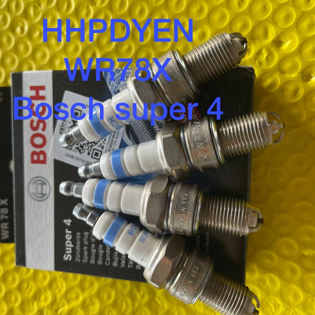*BOSCH* SUPER 4 SPARK PLUG SET (4PCS) PROTON SAGA 12V, ISWARA, WIRA 1.3/1.5, SATRIA Old 1.3/1.5 ...