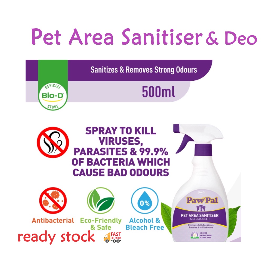 Bio-D PawPal Pet Area Sanitiser And Deodouriser Spray (500 ml) Semburan ...