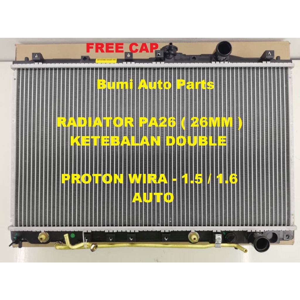 Radiator Wira 1.5 / 1.6 Auto Tangki Air Ketebalan PA26 Double Radiator ...