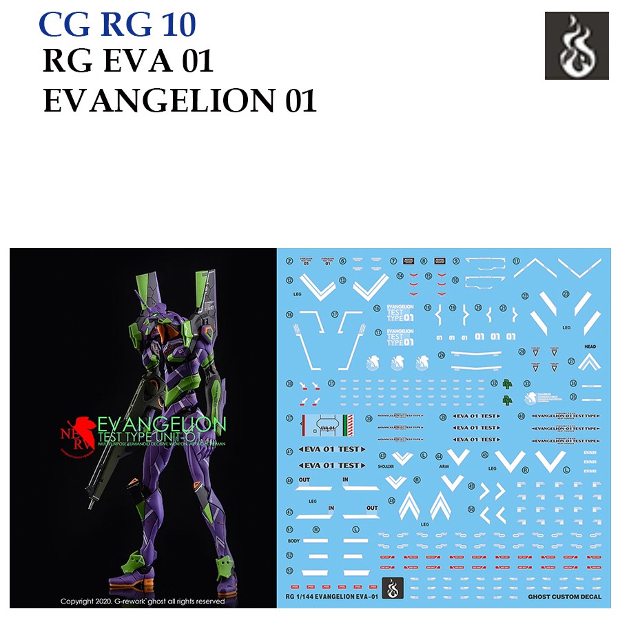 [COPY GHOST] RG10 RG 1/144 EVANGELION 01 EVA 01(HIQ Water Decal) [White ...
