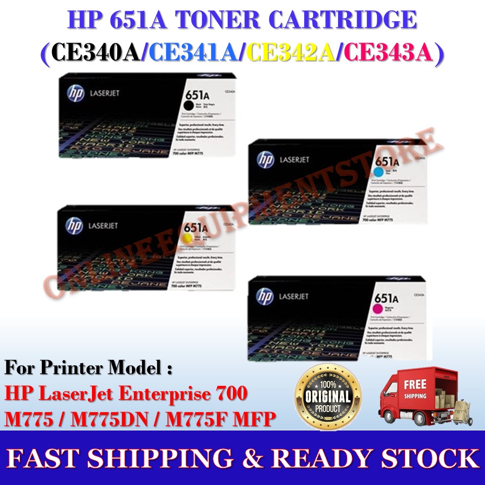 HP 651A Toner Cartridge ORIGINAL / CE340A Black CE341A Cyan CE342A ...