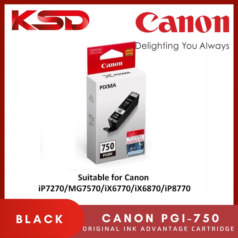 Canon PGI-750/PGI750 Black Ink Tank Cartridge for iP7270 iP8770 iX6770 ...