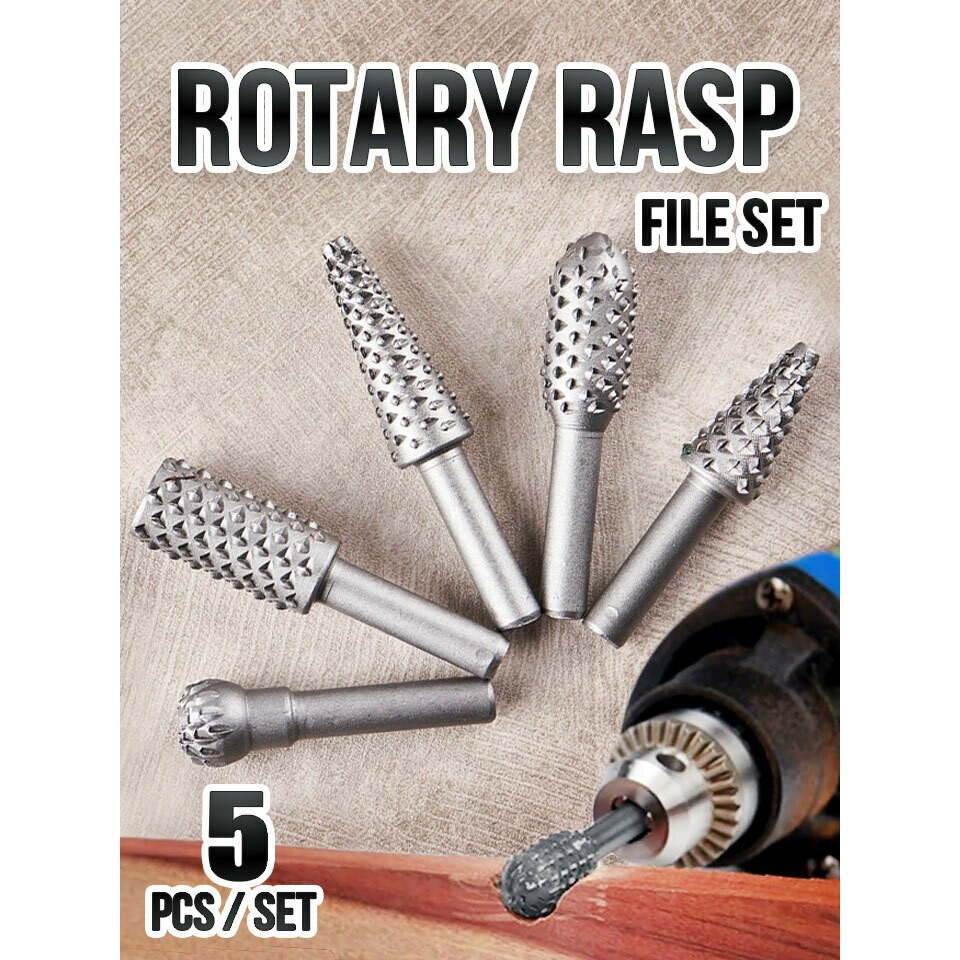 Mata Pencil Grinder 5pcs Tungsten Rotary Rasp File Set | Shopee Malaysia