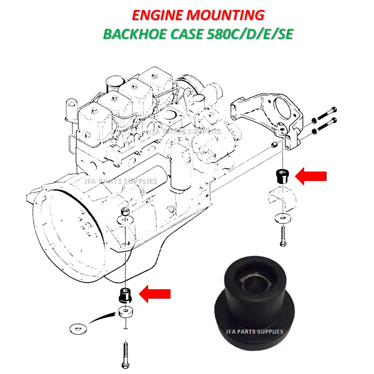 Backhoe CASE 580C/D/E/SE Engine Mounting (Front/Rear) | Shopee Malaysia