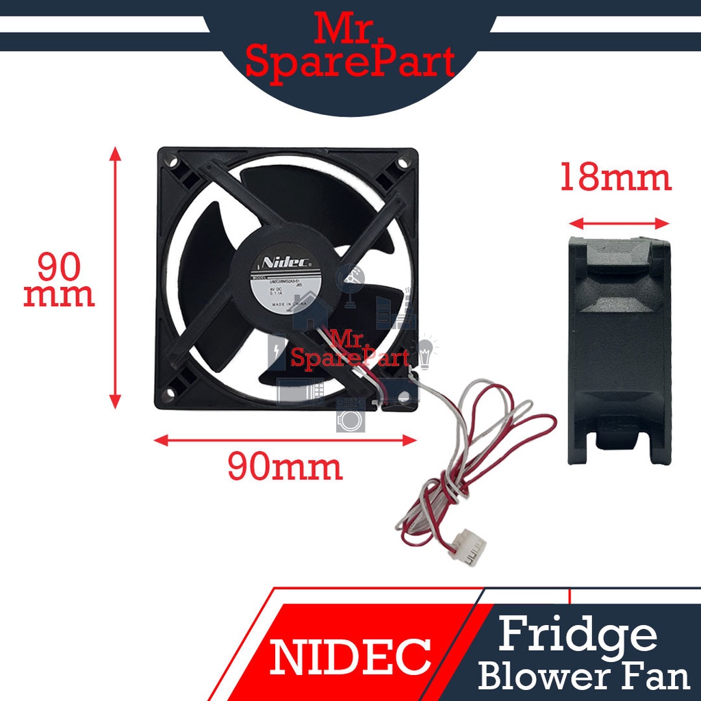 Nidec Fridge Blower Fan DC8V 2 Wire ( 0.11A ) | Shopee Malaysia