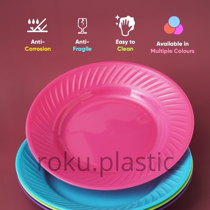 [Buatan MY] 6pcs Pinggan Plastik/ Plastic Plate (Size: 9" / 22.5 cm ...