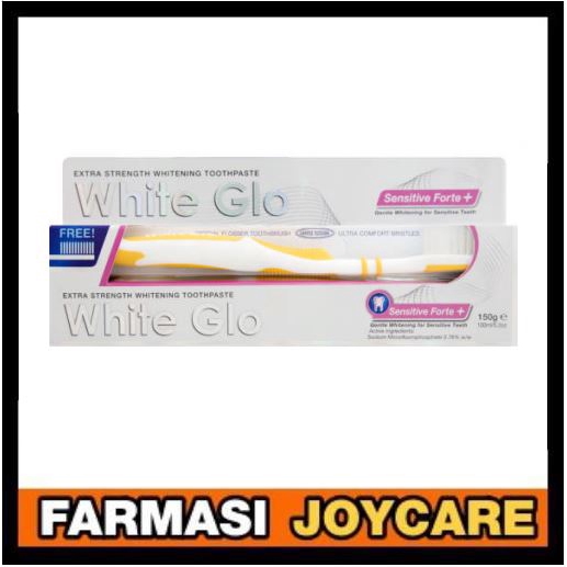 [FREE Toothbrush] White Glo Sensitive Forte + Toothpaste 150g (Exp ...
