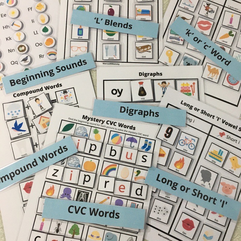 English Learning Binder/Workbook (Interactive Velcro Laminated) Reading ...