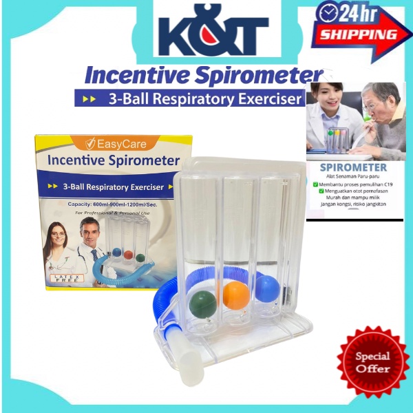 Ready Stock 3 Balls Incentive Spirometer/Spirometer /Deep Breathing ...