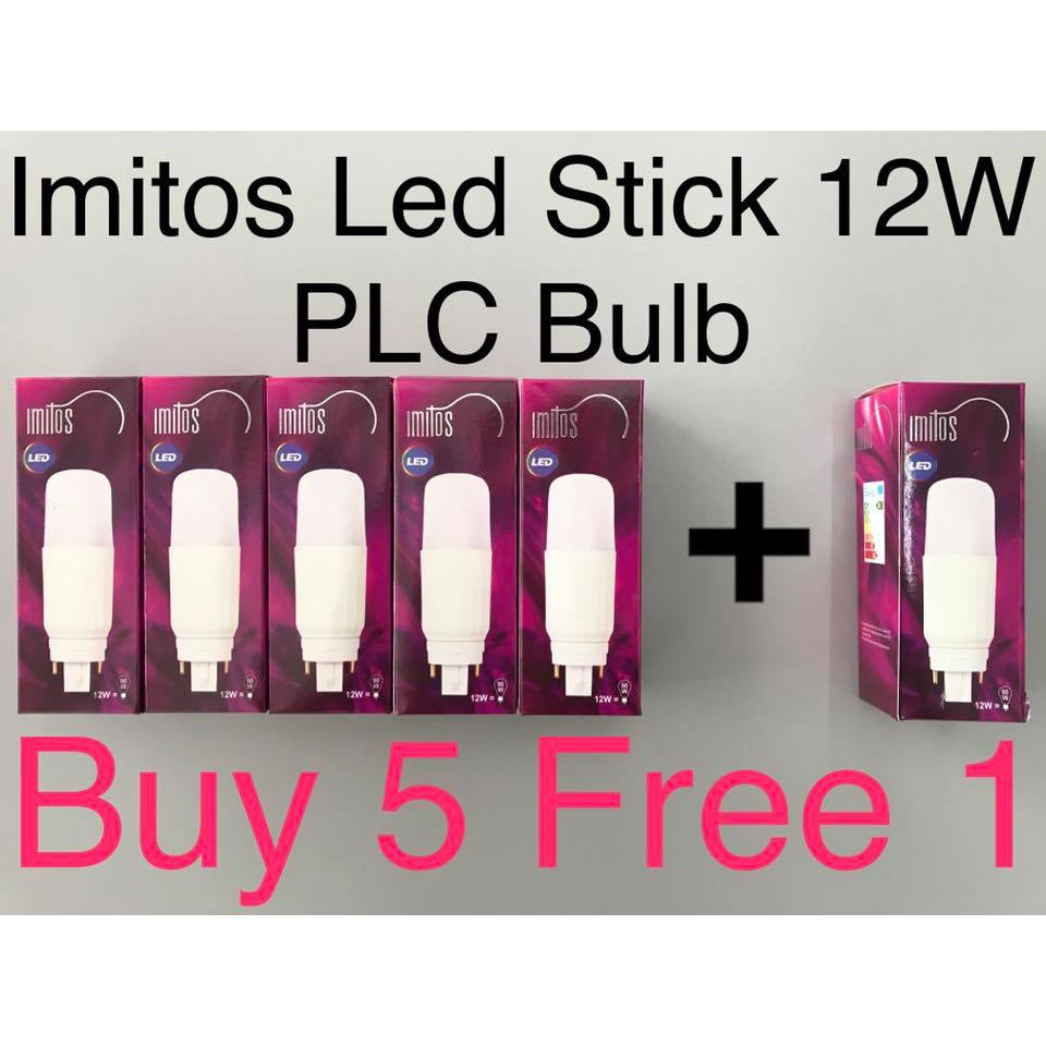 Imitos LED Stick Bulb 12W PLC - ( BUY 5 FREE 1 ) | Shopee Malaysia