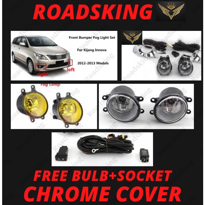 [ FREE BULB ] TOYOTA INNOVA 2012-2015 DLAA FRONT BUMPER OEM FOG LAMP ...