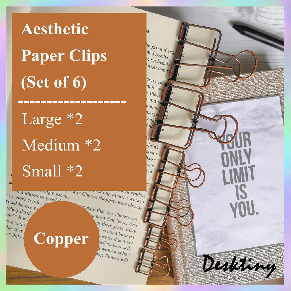 【Ready Stock Set of 3 /6pcs】 Aesthetic Copper Hollow Paper Clips by ...