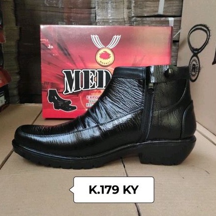 Men's Leather Shoes PDH boots Polri TNI security ASN formal Work Shoes ...