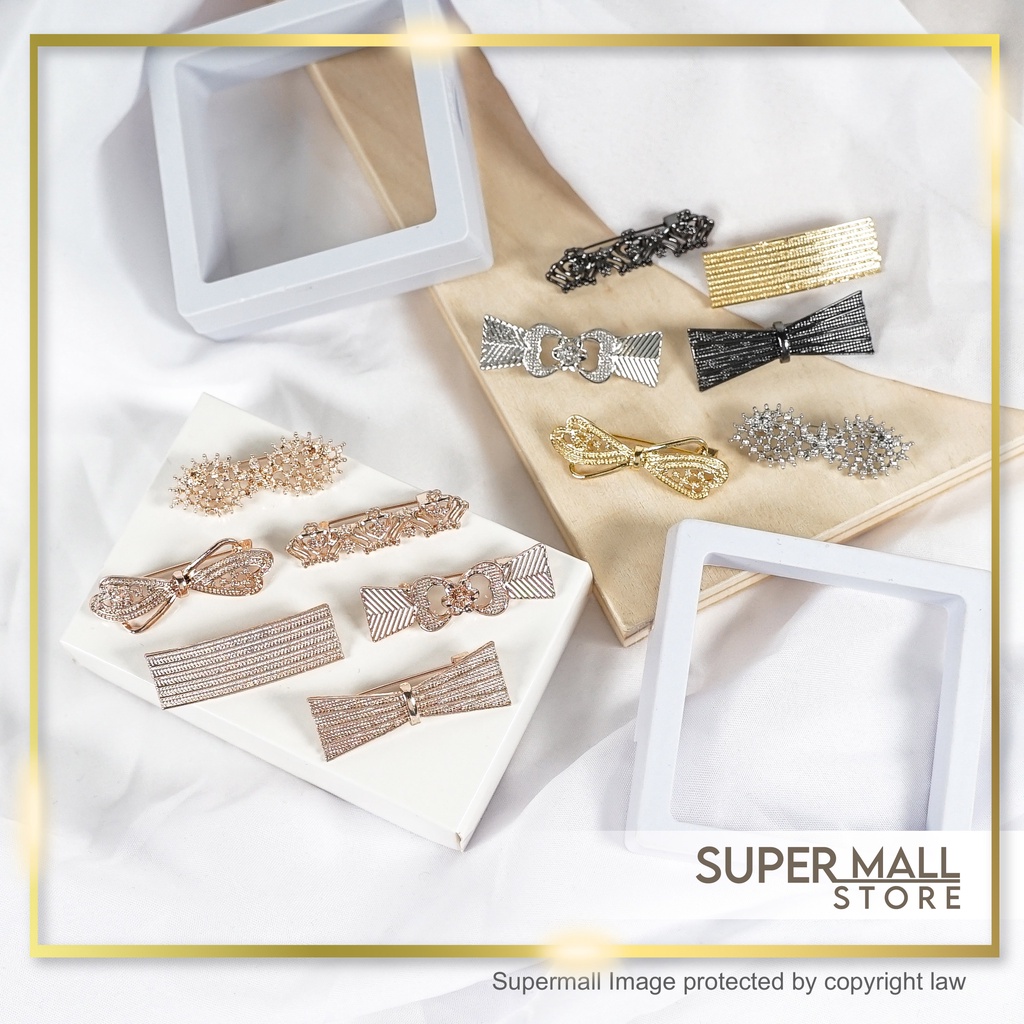 Brooch Shoulder Ribbon Classic Pin Tudung Shawl Bawal 1Pc Kerongsang Long No Diamond Supermall ...