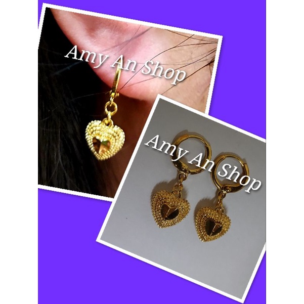Anting2 tembaga emas hati | Shopee Malaysia
