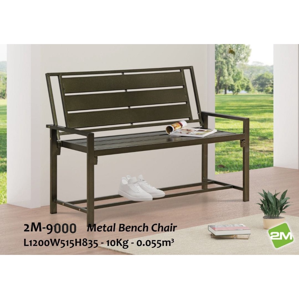JFH 2M 9000 Metal Bench Chair / Bench Chair with backrest / Outdoor ...