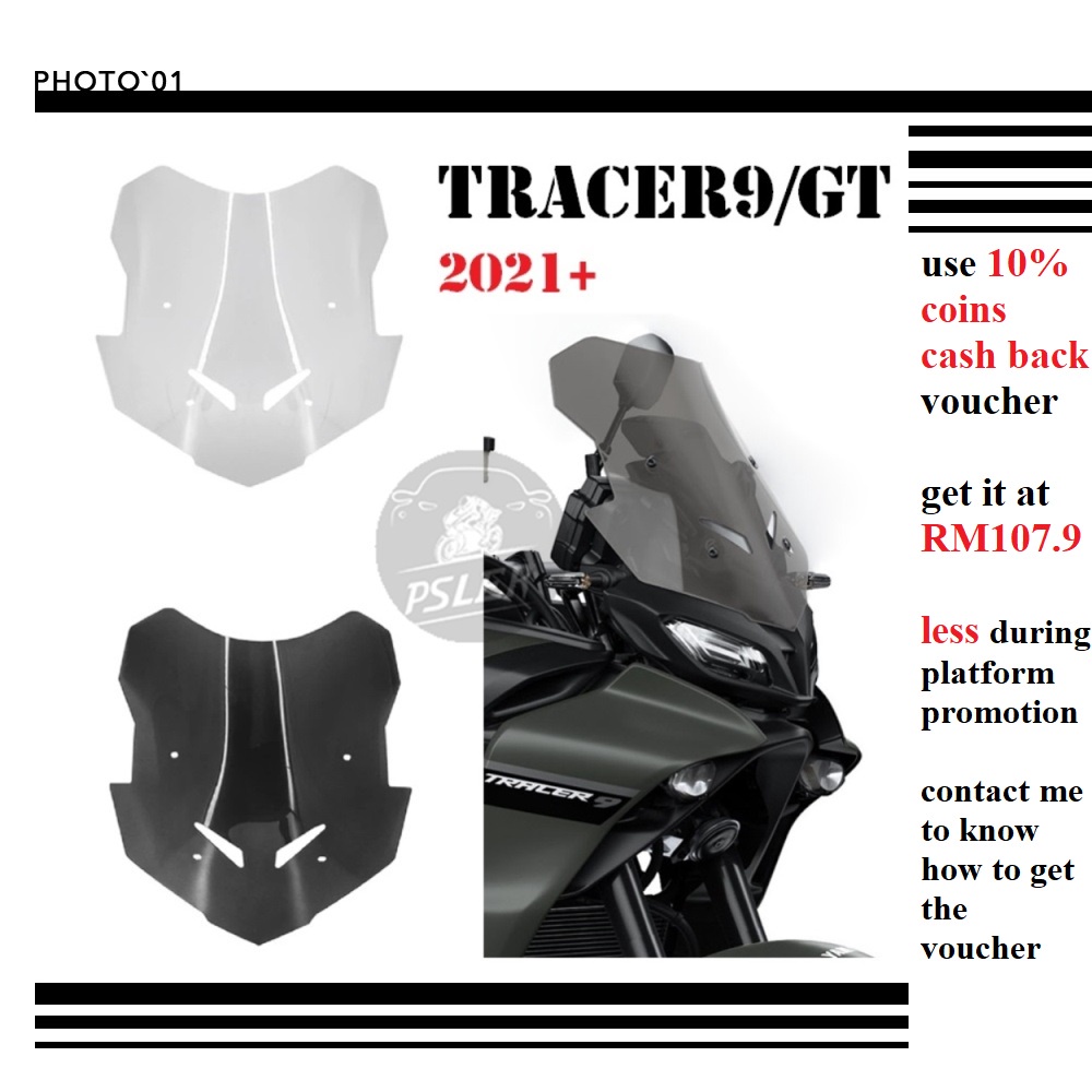 PSLER For Yamaha Tracer 9 GT Tracer 9GT 2021 2022 Windshield Visor ...