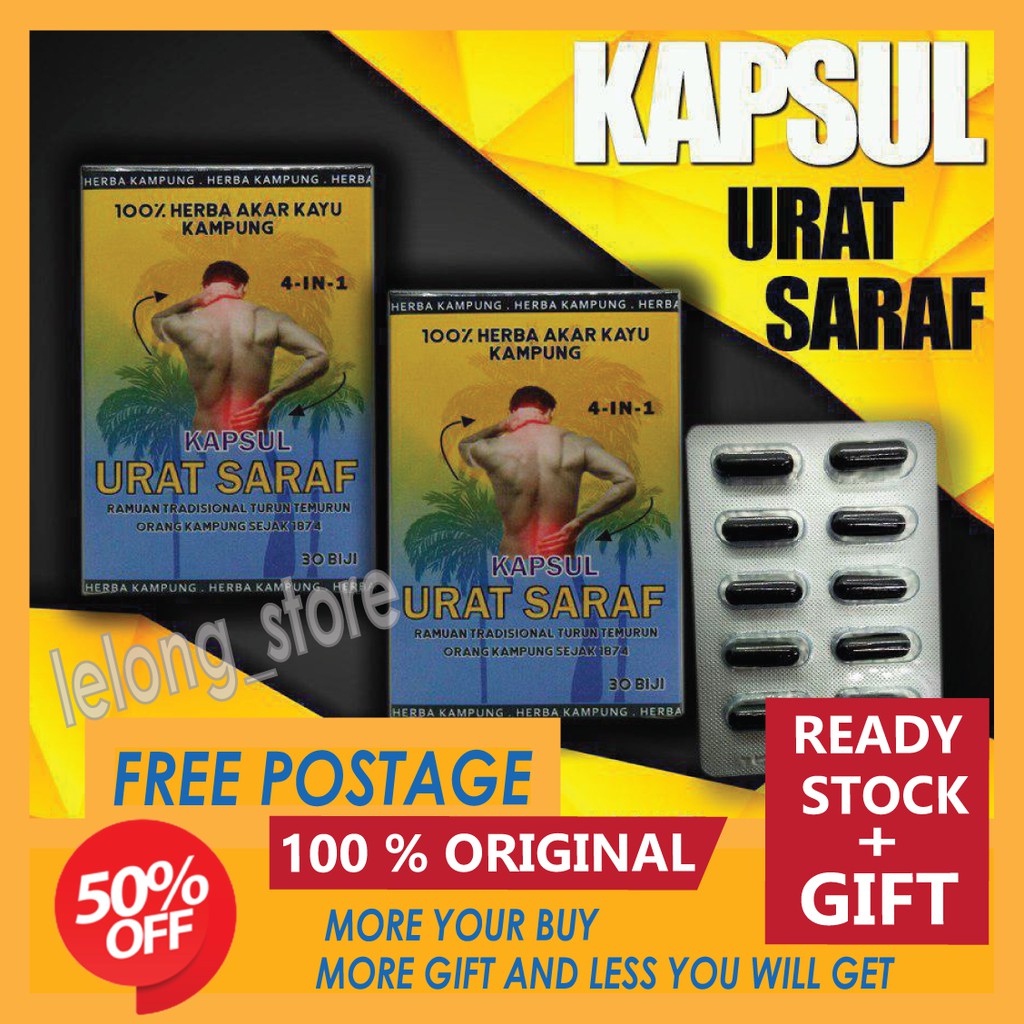 Kapsul Urat Saraf Penawar Gout, Sakit Sendi, Sakit Kaki, Slip Disc 100% ...